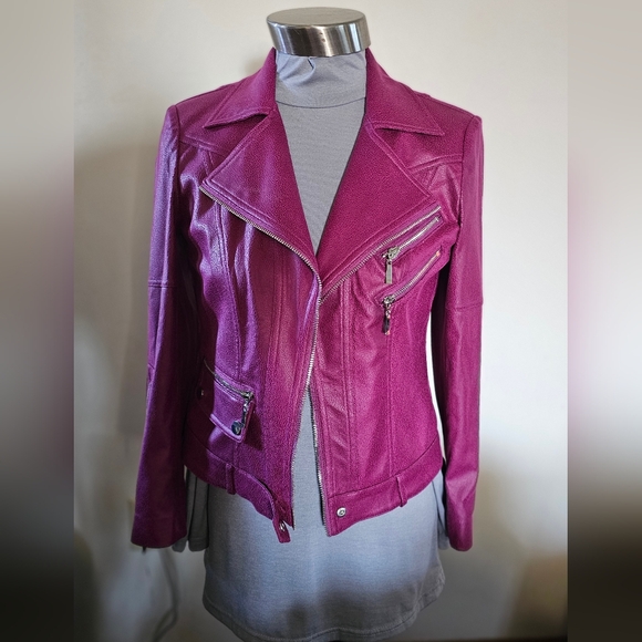 Insight | Jackets & Coats | Insight Berry Vegan Leather Size 2 Jacket ...